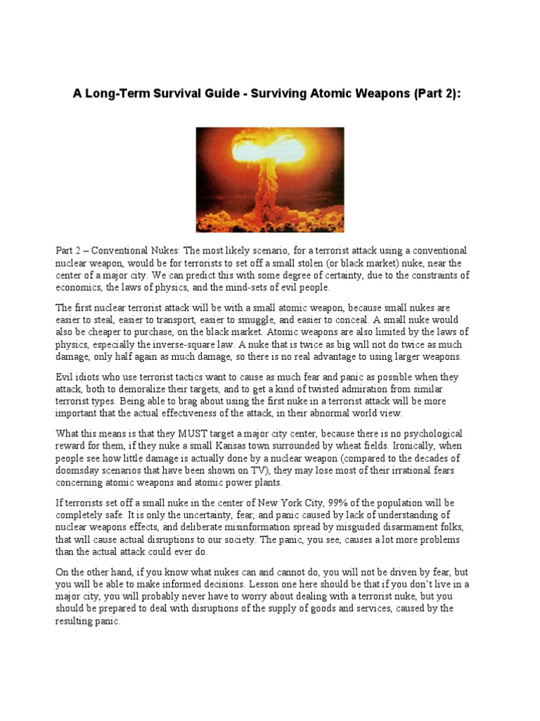 A Long-Term Survival Guide - Surviving Atomic Weapons Part 2 | PDF ...