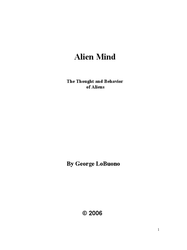 Alien Mind - A Primer | PDF | Alien Abduction | Extraterrestrial Life