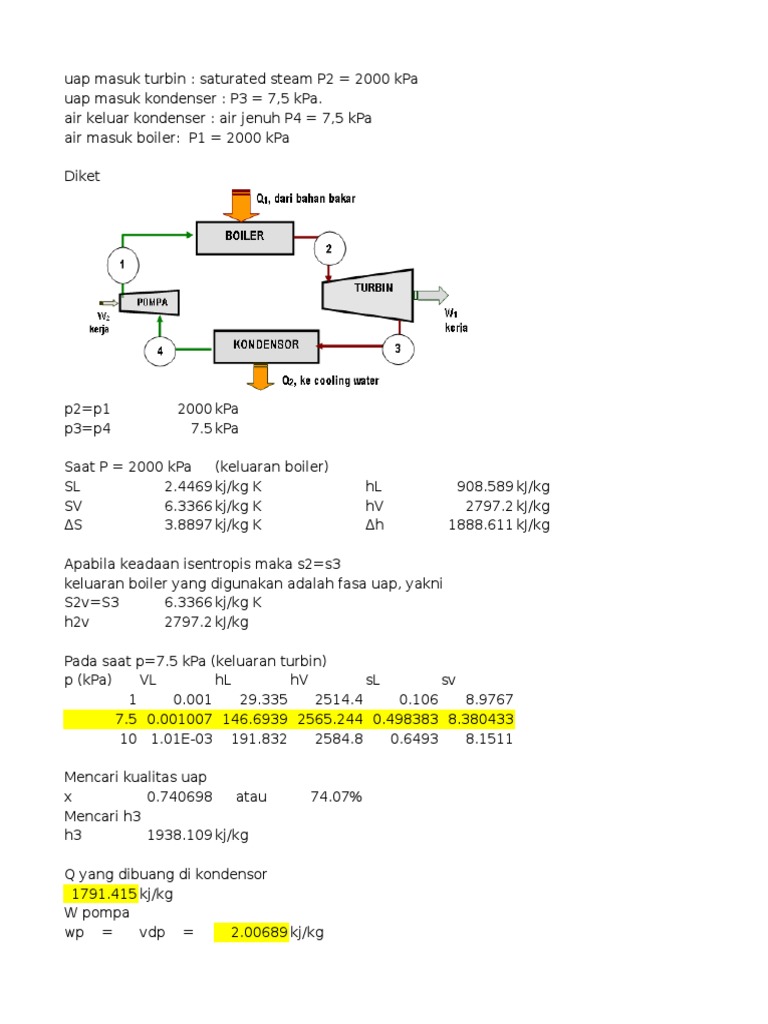 Contoh Perhitungan Turbin Uap | PDF