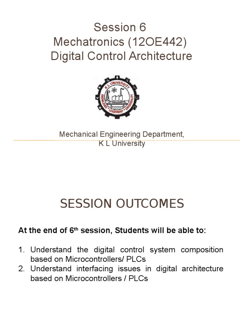 Mechatronics Session 6 Microcontroller N PLC | PDF | Microcontroller | Programmable Logic Controller