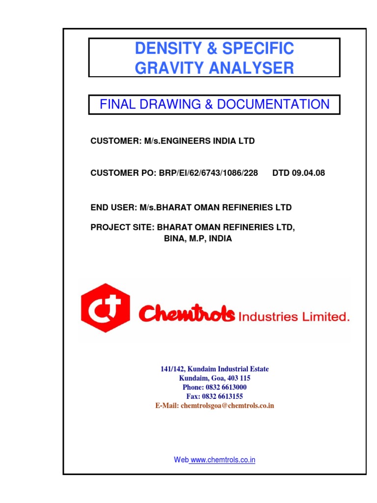 Specific Gravity PDF | PDF | Valve | Calibration