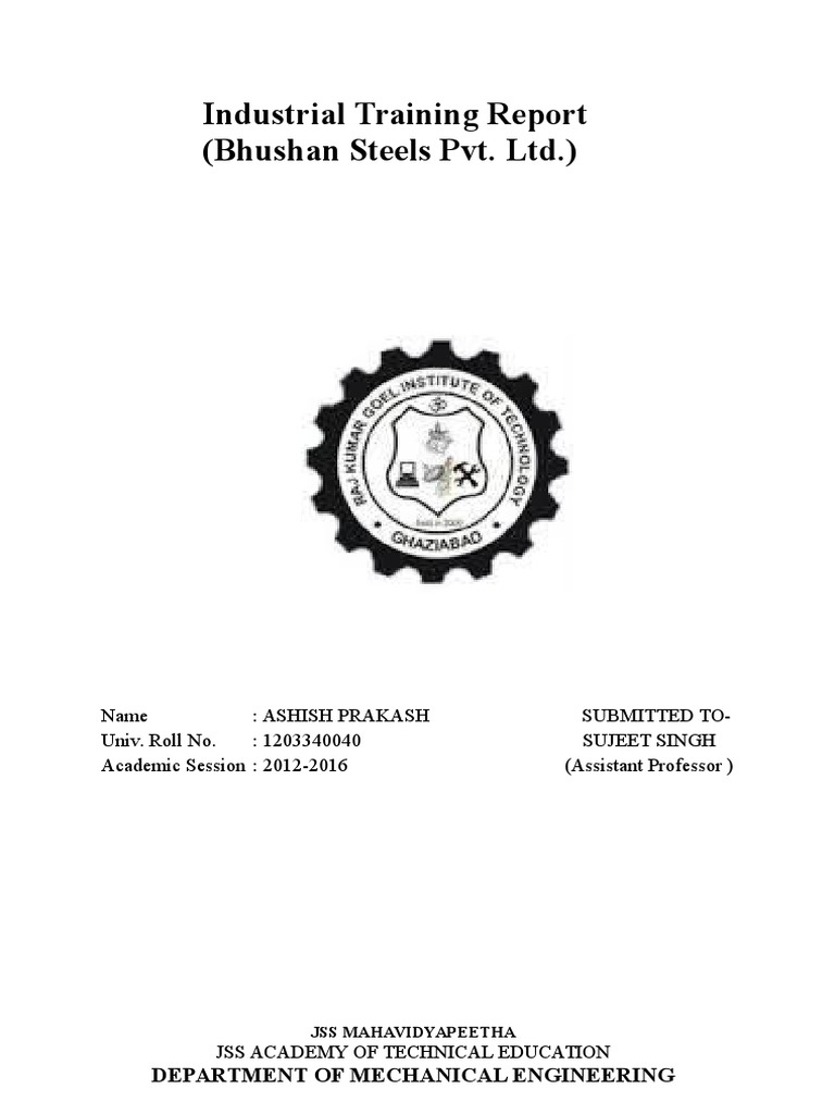 Industrial Training Report | PDF | Annealing (Metallurgy) | Rolling ...