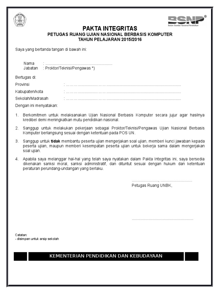 Contoh Surat Pakta Integritas Perusahaan Mahasiswa Guru - Riset Contoh Surat Pakta Integritas Perusahaan Mahasiswa Guru - Riset