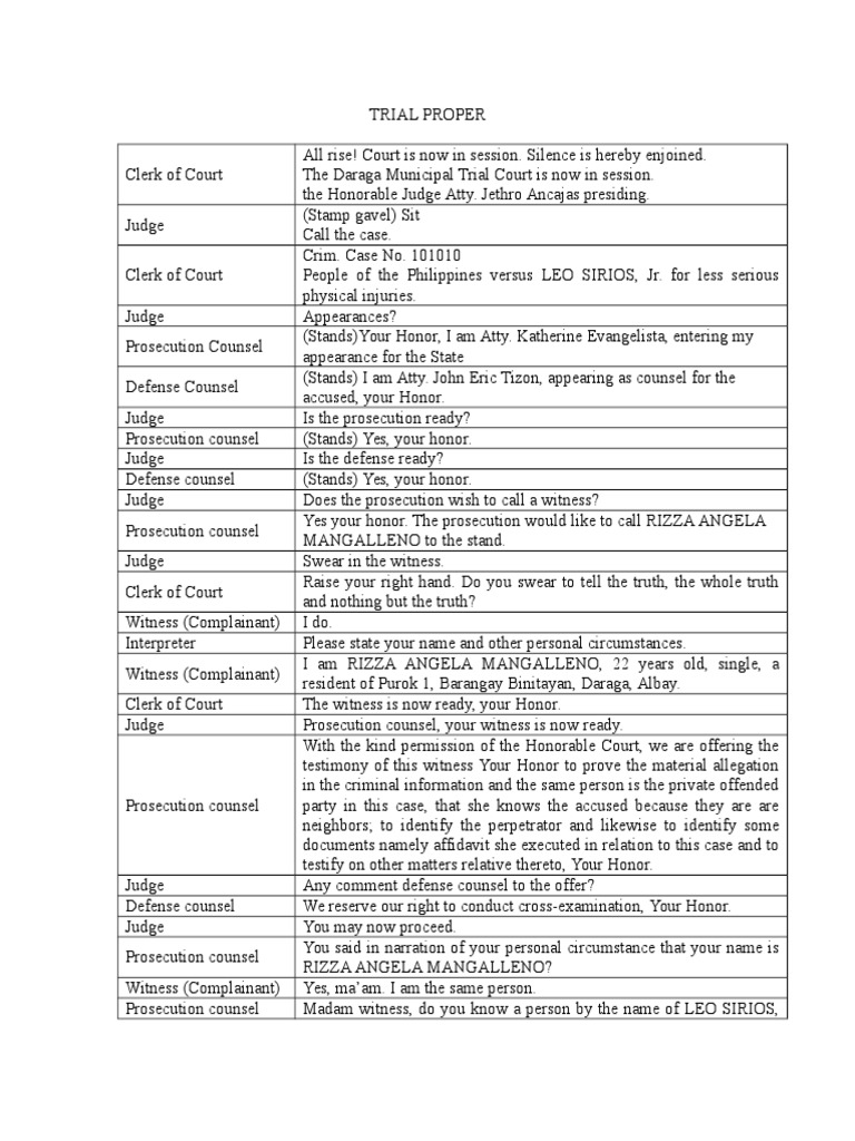 Edited Script - Trial 1 | Witness | Prosecutor | Free 30-day Trial | Scribd