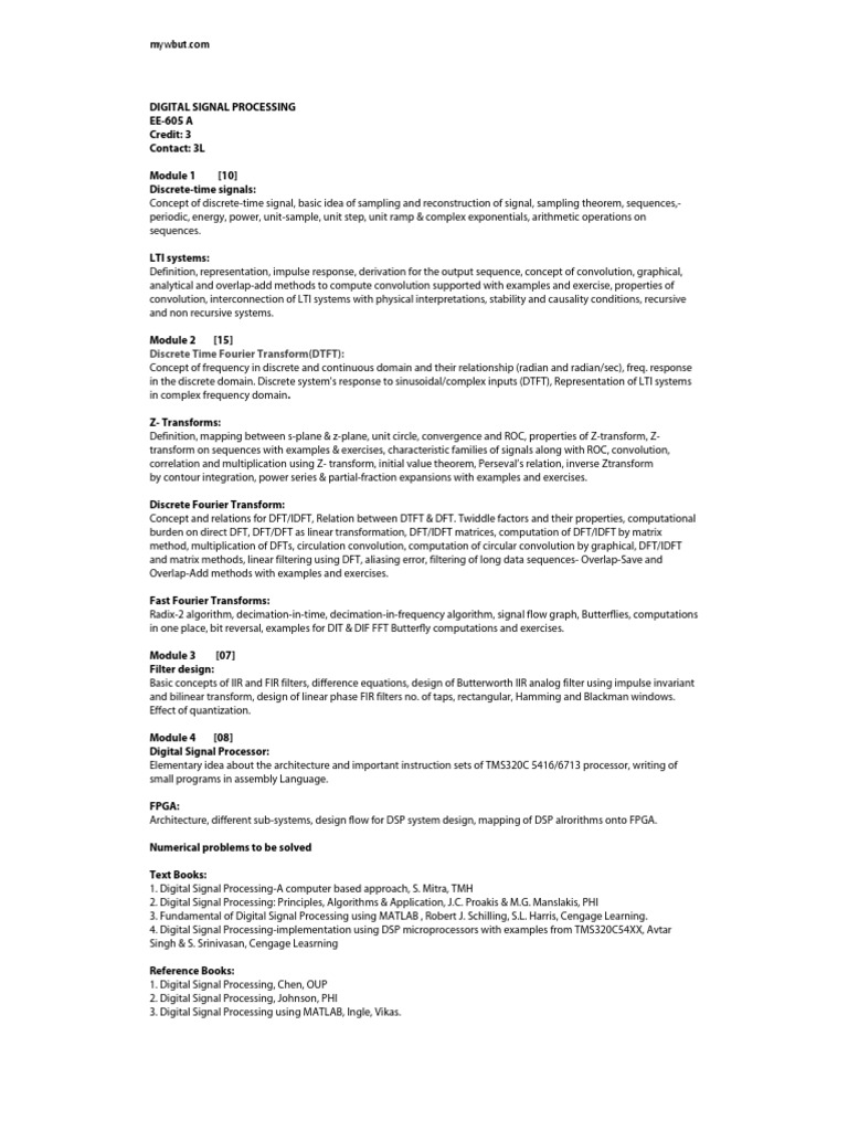 Digital Signal Processing | PDF | Discrete Fourier Transform | Digital ...