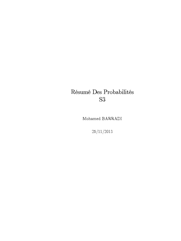 Resumé Probabilité Part1 | PDF | Dé | Probabilité