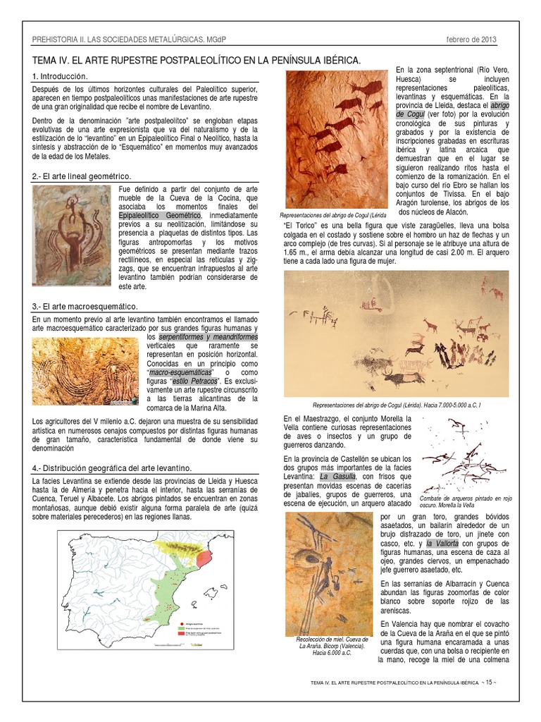 Tema IV. El Arte Rupestre Postpaleolítio en La Peninsula Ibérica ...