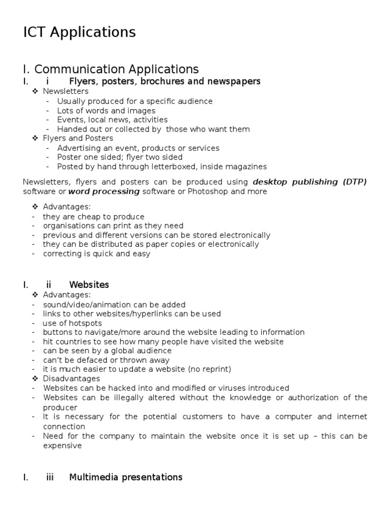 ICT Applications Notes | PDF | Cheque | Personal Identification Number