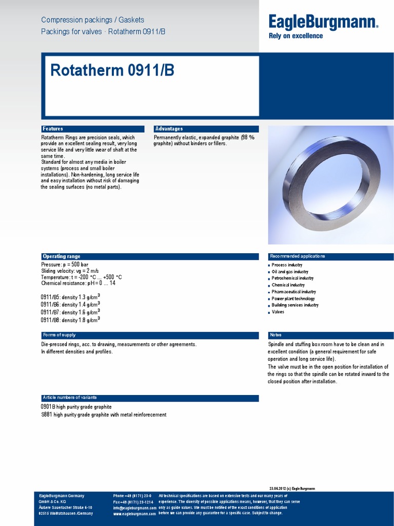 Rotatherm 0911/B Sealing Solutions | PDF