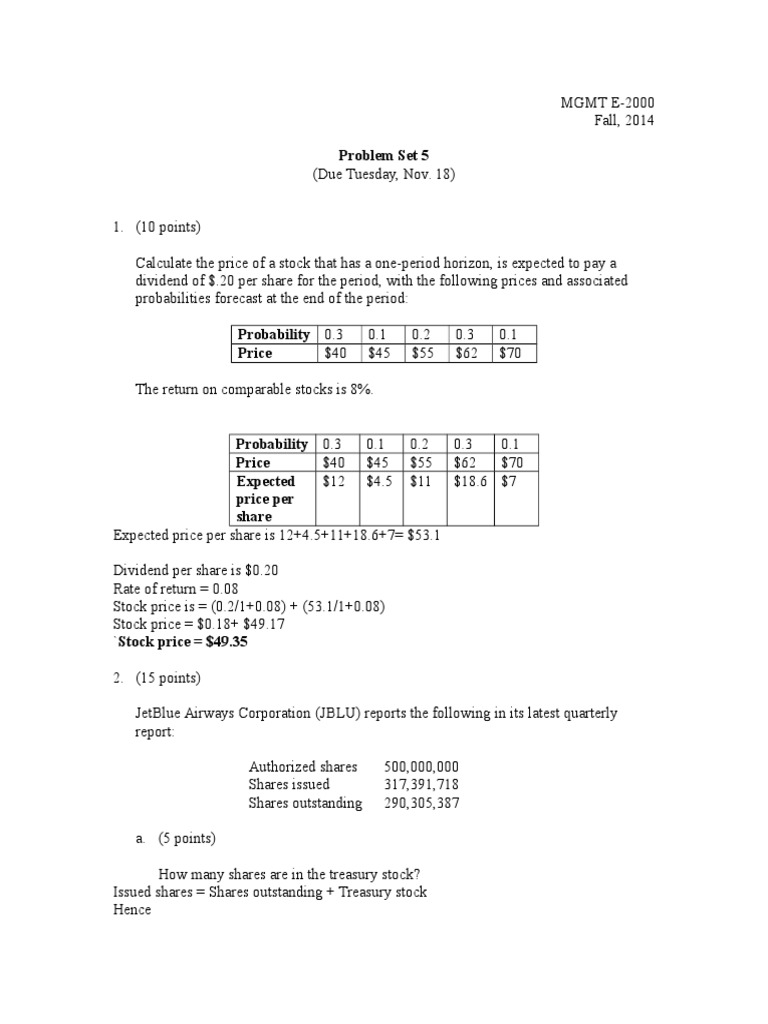 Questions Set N5 My Own Answers | PDF | Beta (Finance) | Market (Economics)