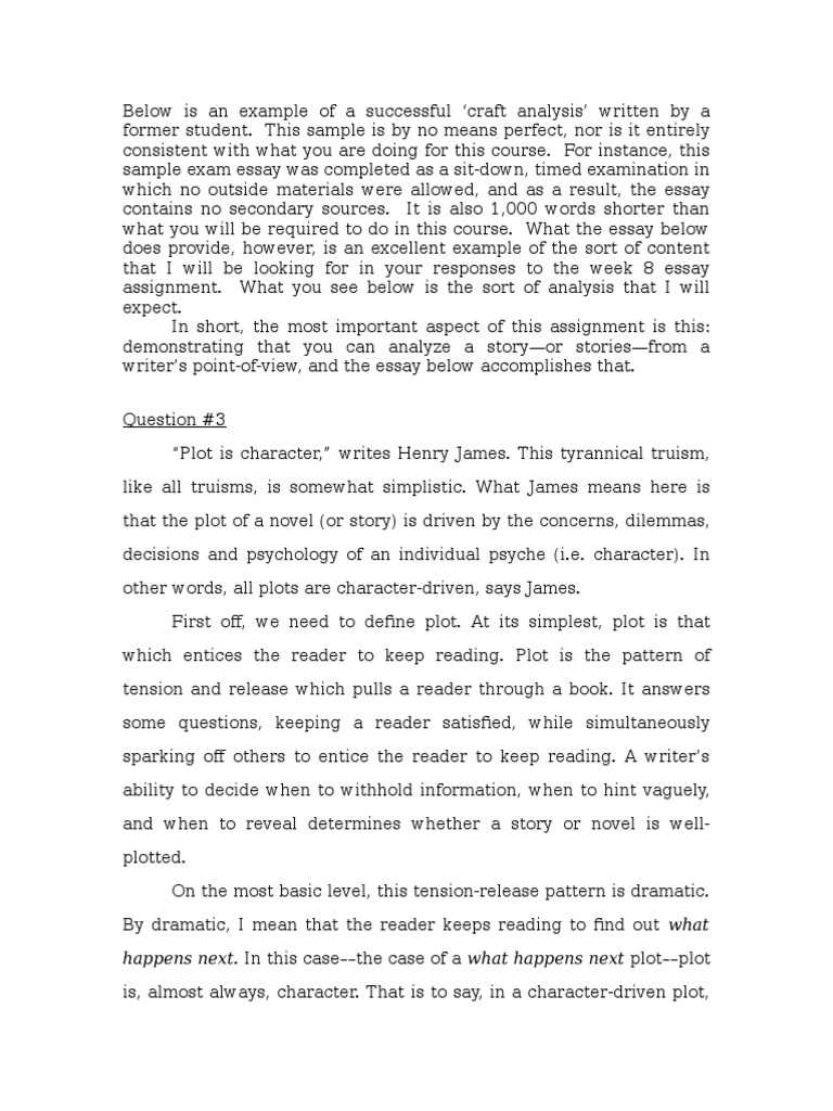 Sample Craft Analysis(2) | Huckleberry Finn | Fiction & Literature ...