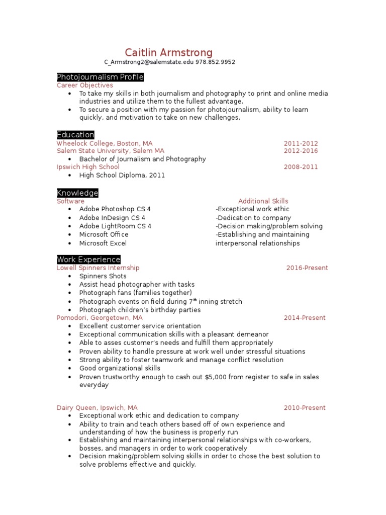 Resume For Class | PDF | Business