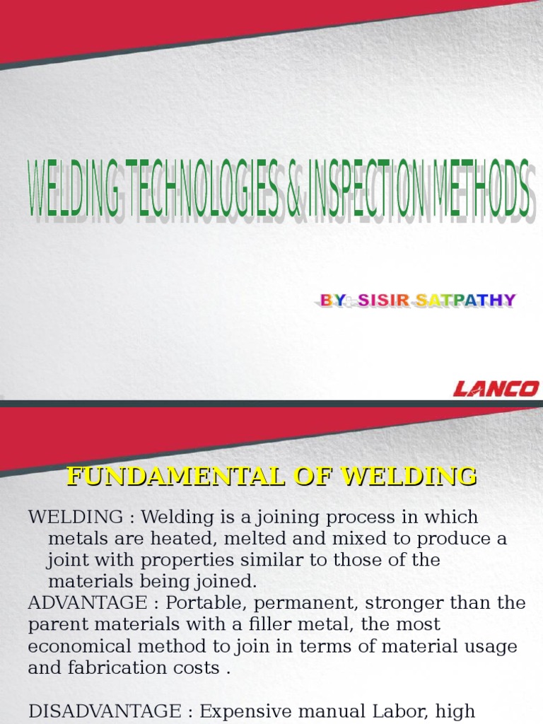 Fundamentals of Welding Processes | PDF | Welding | Construction