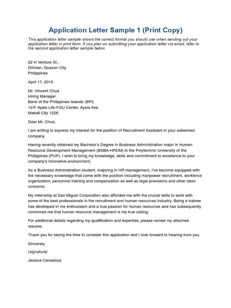 Application Letter 3 | PDF | Human Resource Management | Email