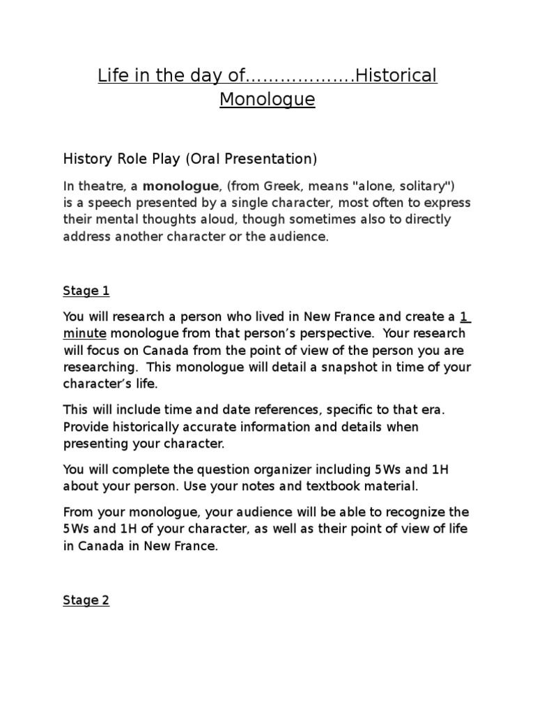 History Role Play | PDF