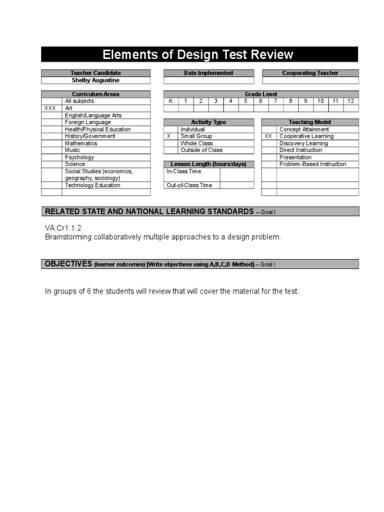 Elements of Design Test Review Guide | PDF | Color | Educational Assessment