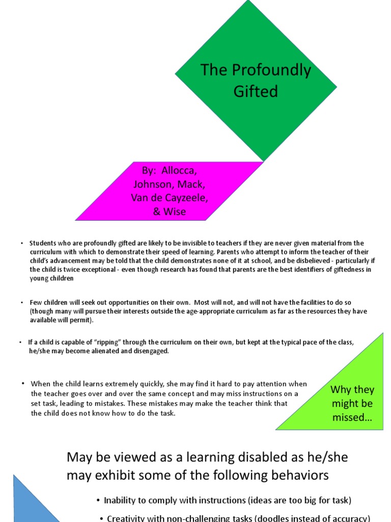Profoundly Gifted Presentation | PDF | Intellectual Giftedness ...