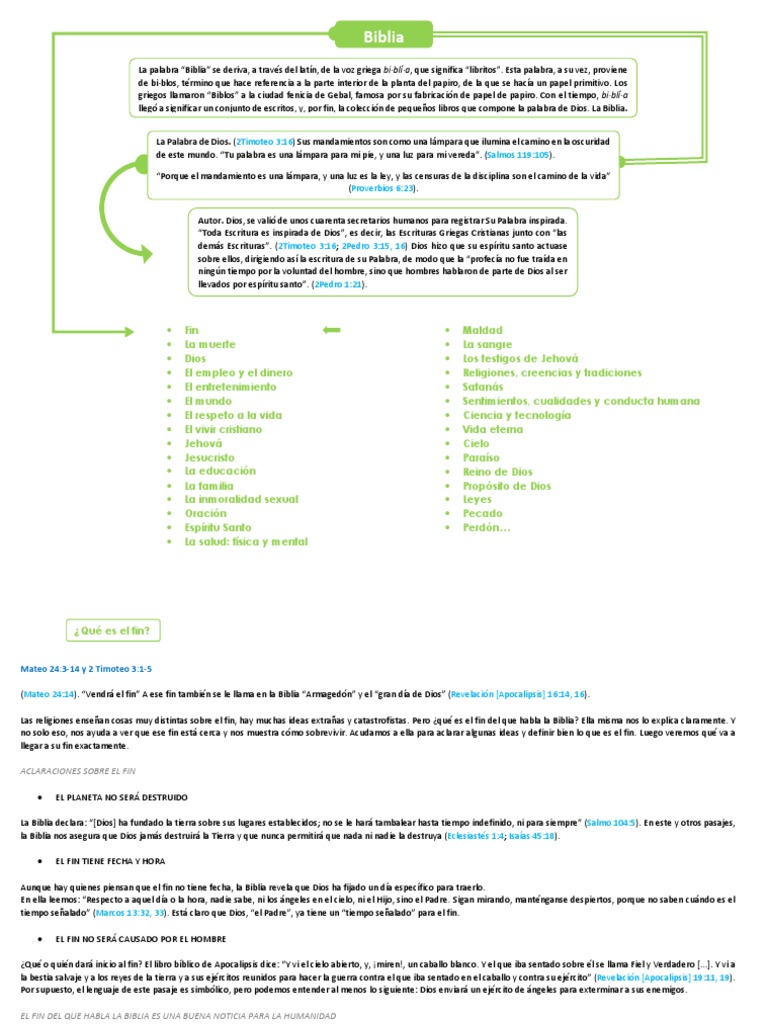 Fin Del Sistema De Cosas Pdf Biblia Libro De Revelación