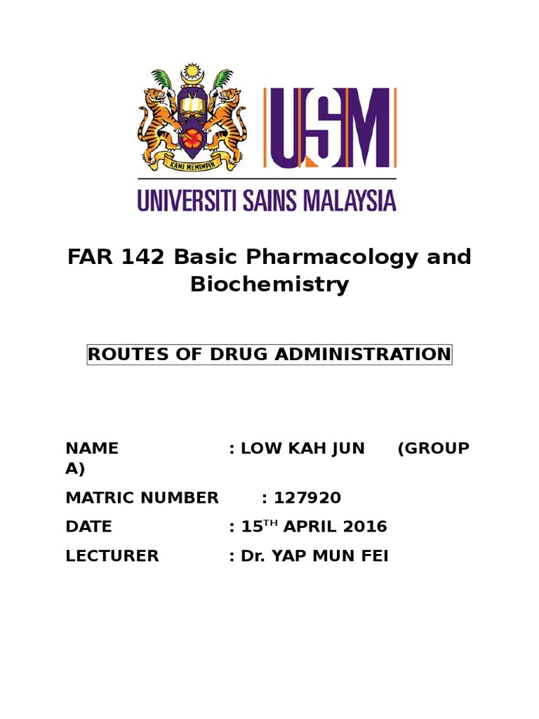Pharmaco Routes of Drug Admistration | PDF | Bioavailability ...