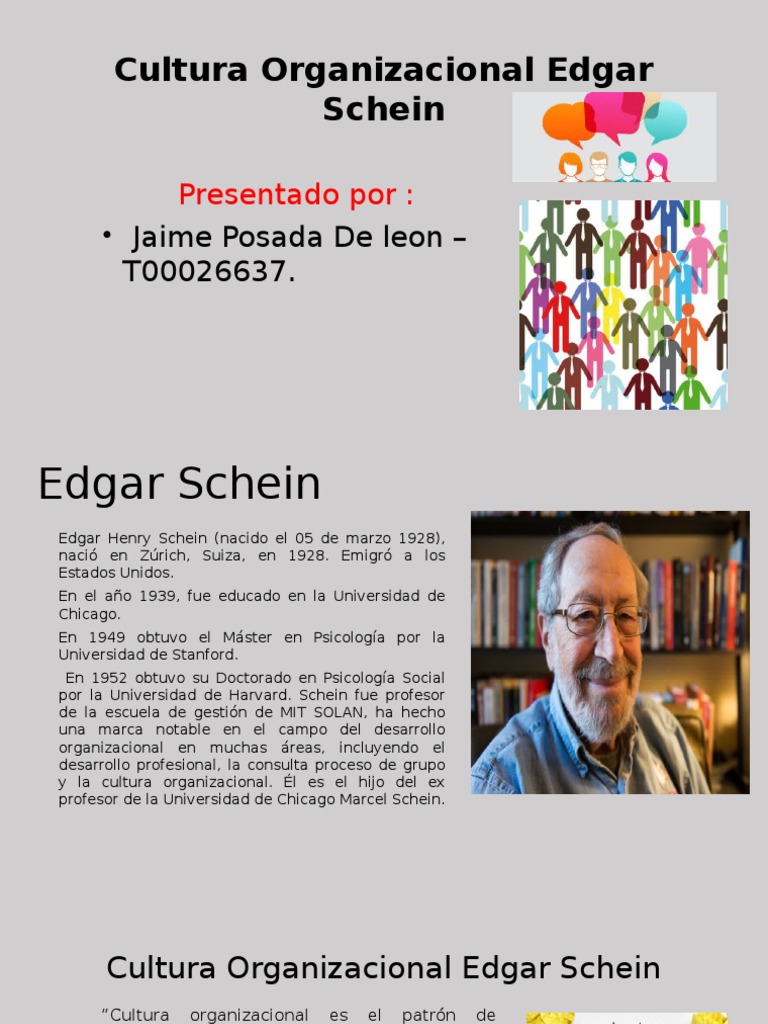Cultura Organizacional Edgar Schein | PDF | Cultura organizacional ...