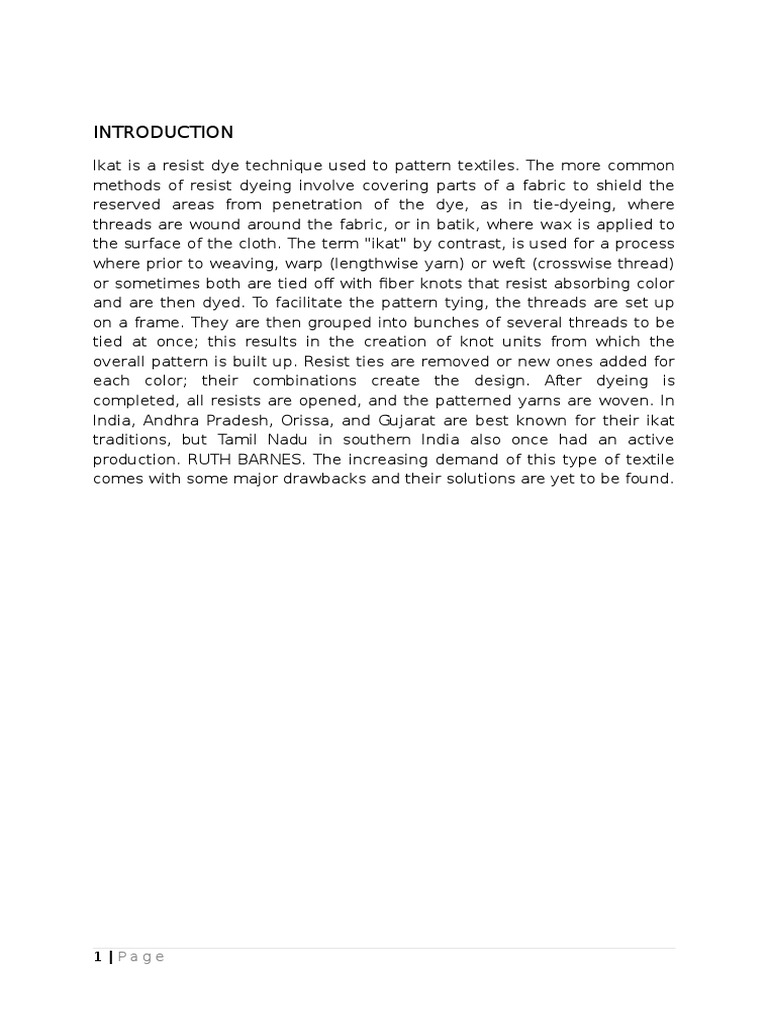 A Research Proposal | Clothing Industry | Textile Arts