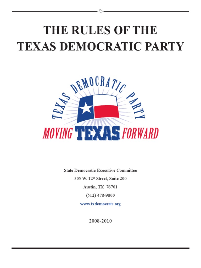 Texas Democratic Party Rules 2010 | PDF | Committee | United States Senate