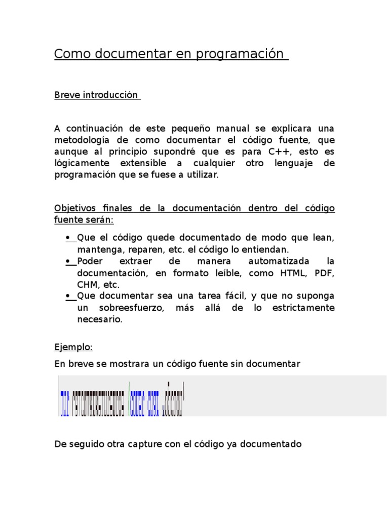 Como Documentar en Programación | PDF | Programación de computadoras ...