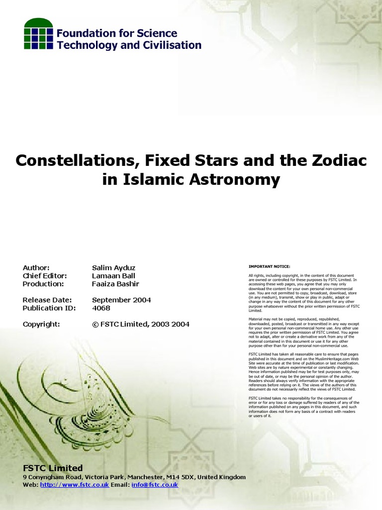 Islamic Zodiac | PDF | Zodiac | Constellation