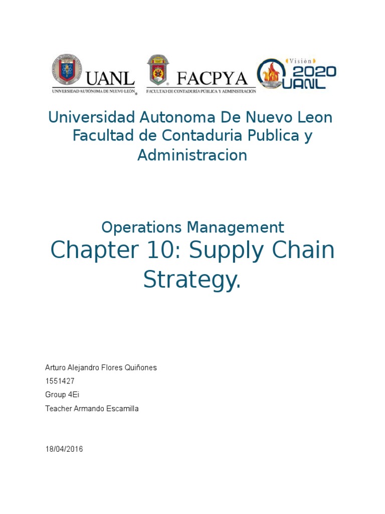 Chapter 10 Operations and Supply Chain Managemet | PDF | Supply Chain ...