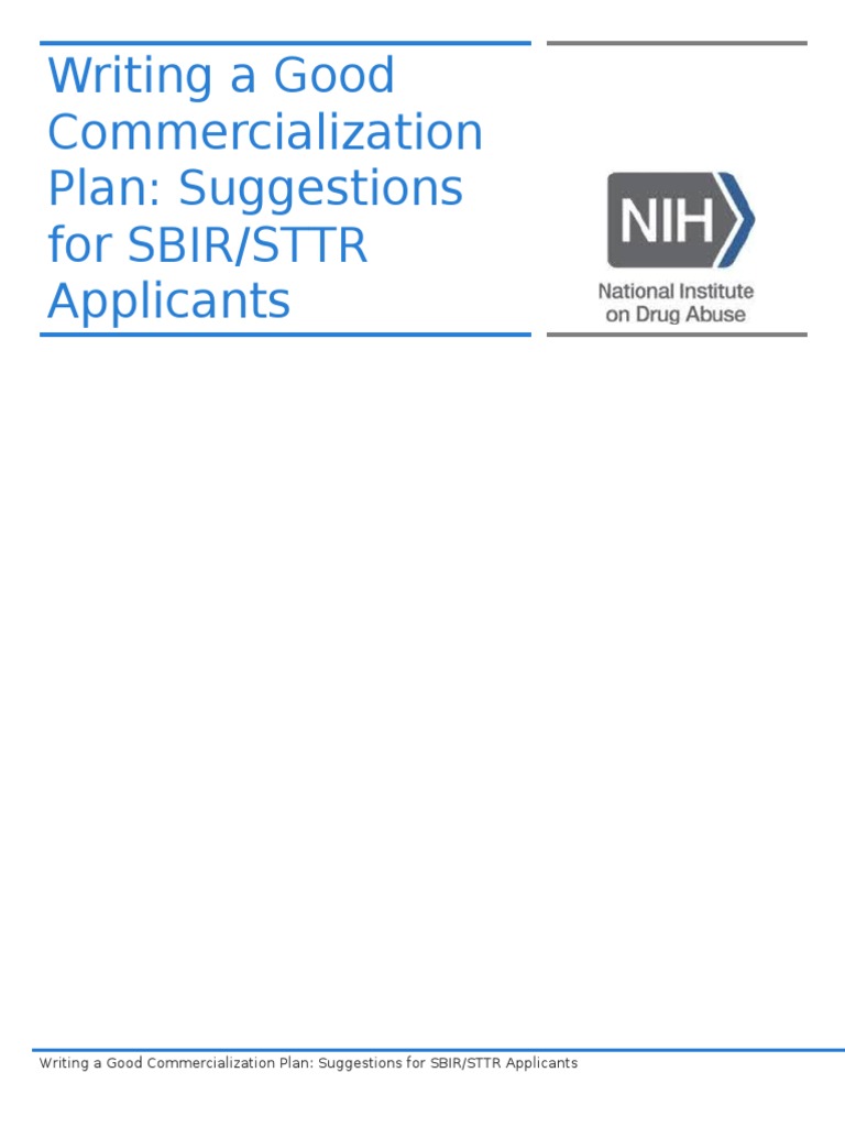 SBIR/STTR Commercialization Plan Guide | PDF | Strategic Management ...