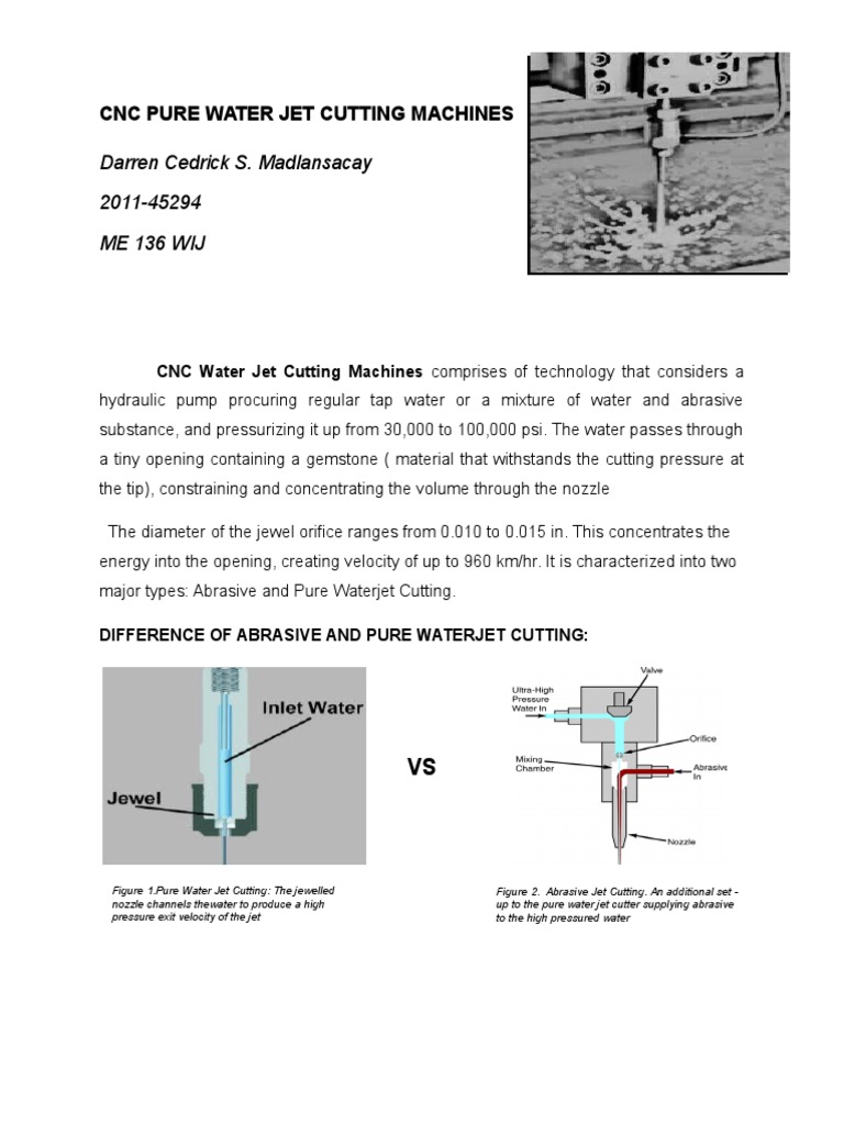 CNC Pure Water Jet Cutting Machines | PDF | Numerical Control | Industries