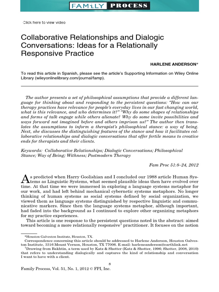 Anderson2012 Collaborative Relationships and Dialogic | PDF ...