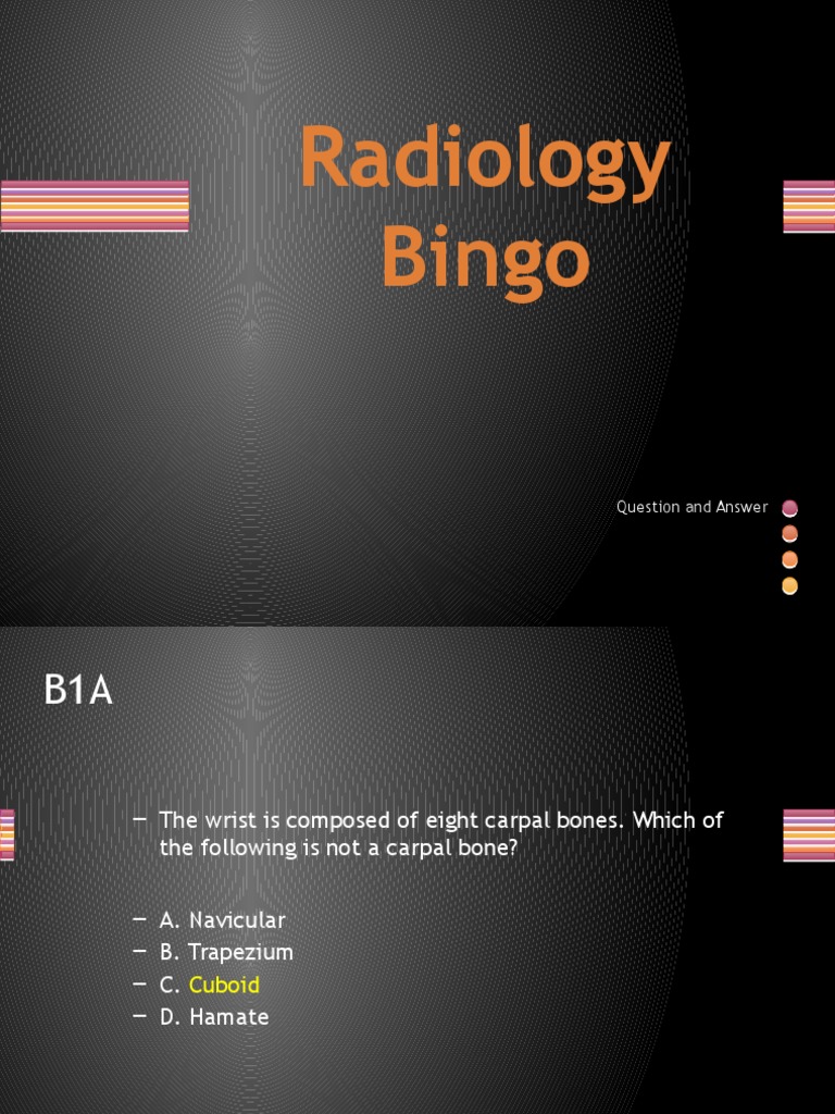 Bingo Powerpoint v3 Answers AZCOM Radiology | PDF | Radiology | Ct Scan