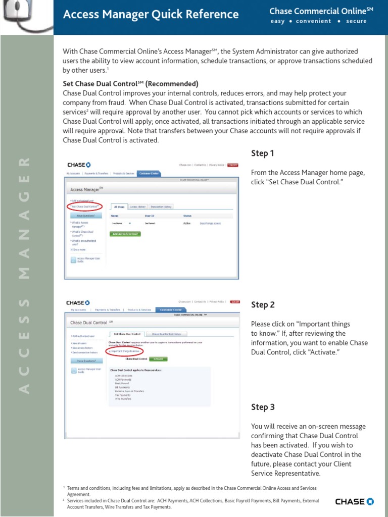 Chase Access Manager Guide | PDF | Password | User (Computing)
