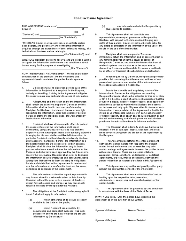 Ugovor o Povjerljivosti | PDF | Non Disclosure Agreement | Indemnity