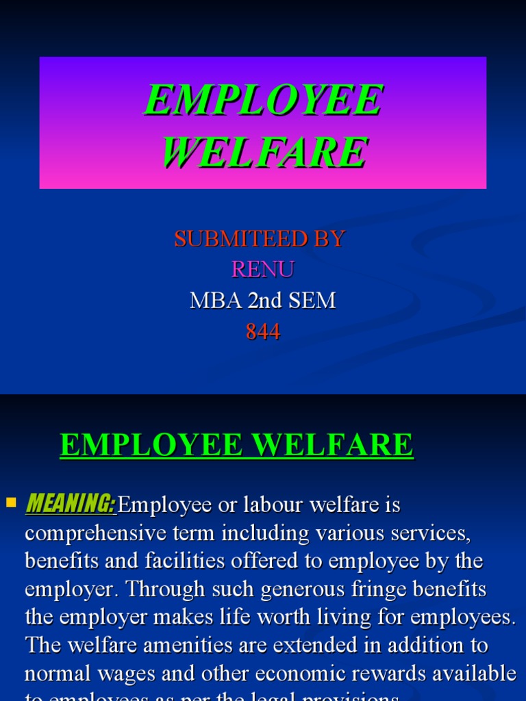 Project Report Employee-Welfare | PDF | Employment | Welfare