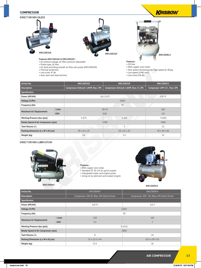 03 Catalog Krisbow9 Air Compressor | PDF | Science & Mathematics ...