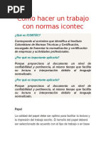 Trabajo Escrito-Normas Icontec | PDF