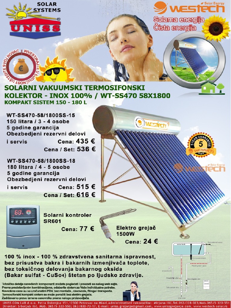 Solarni Termosifonski Kolektori Solarni Sistemi Vakuumski Solarno Grejanje Vode Sanitarne PTV ...