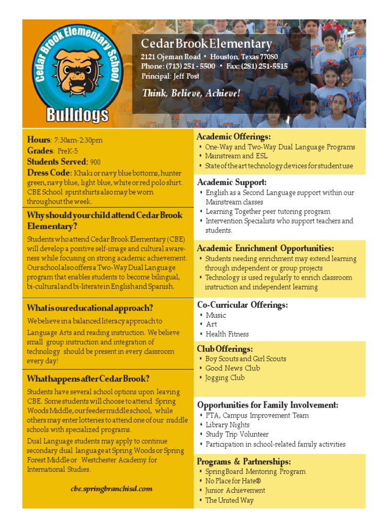 Cbe School Profile | PDF | Cognition | Communication