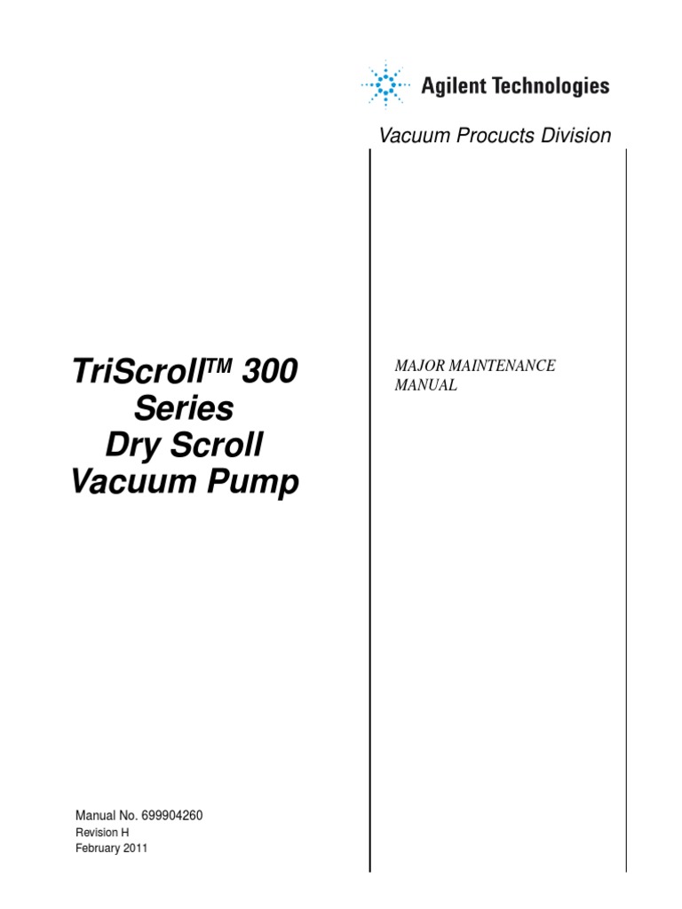 TriScroll 300 Series Dry Scroll Vacuum Pump PDF | PDF | Nut (Hardware ...