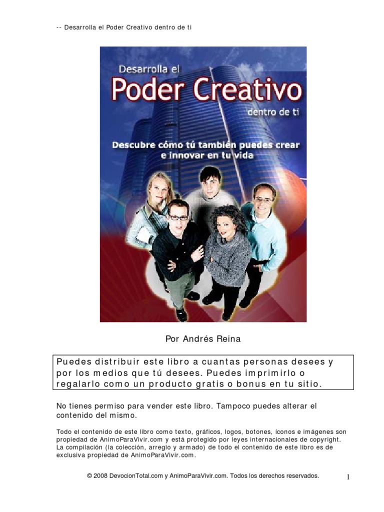 Desarrolla El Poder Creativo Dentro de Tí PDF | PDF | Autoestima ...
