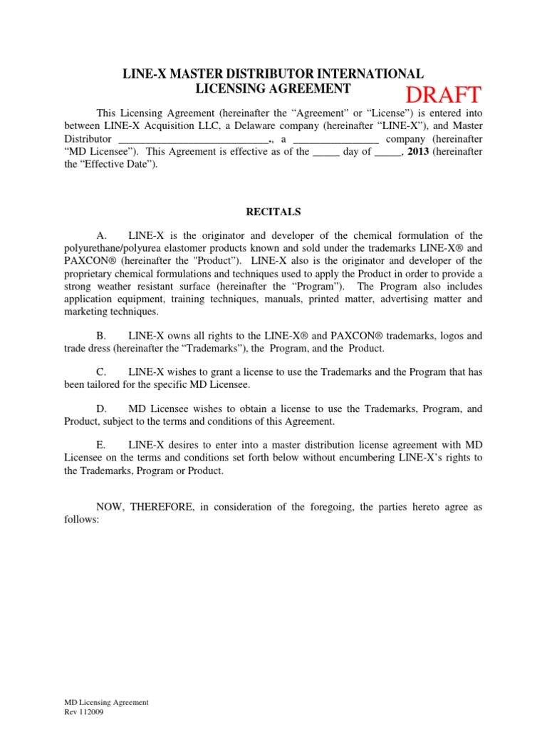 SAMPLE Master Distribution Agreement DRAFT 042213 (3) - 1 | PDF ...
