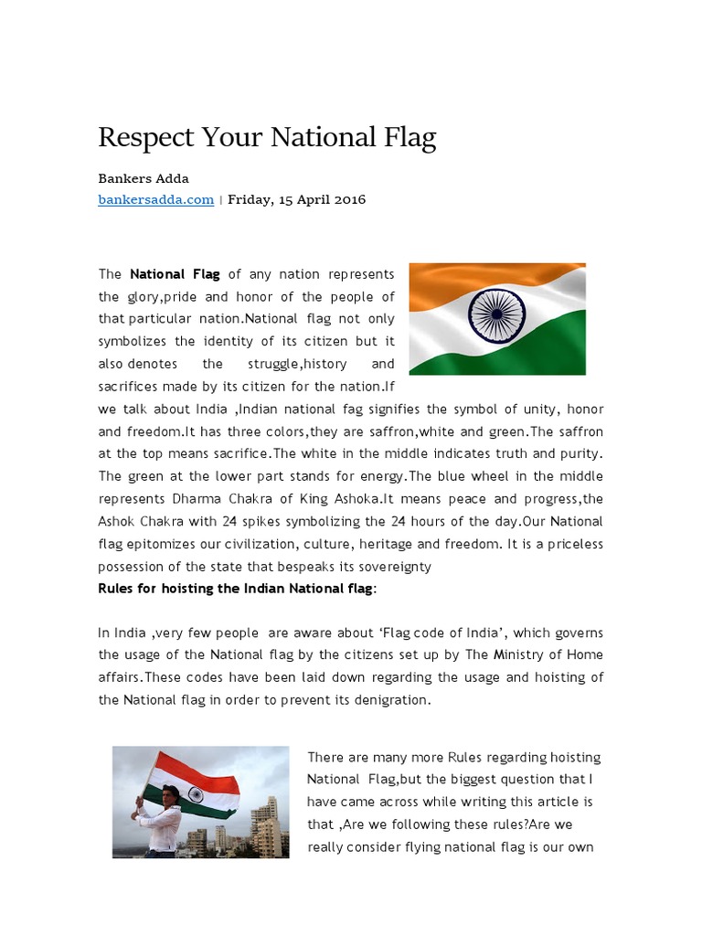 Respect the National Flag | PDF | Flag | Symbols