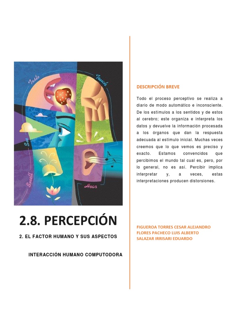 Tipos y leyes de la percepción humana | PDF | Percepción | Gusto