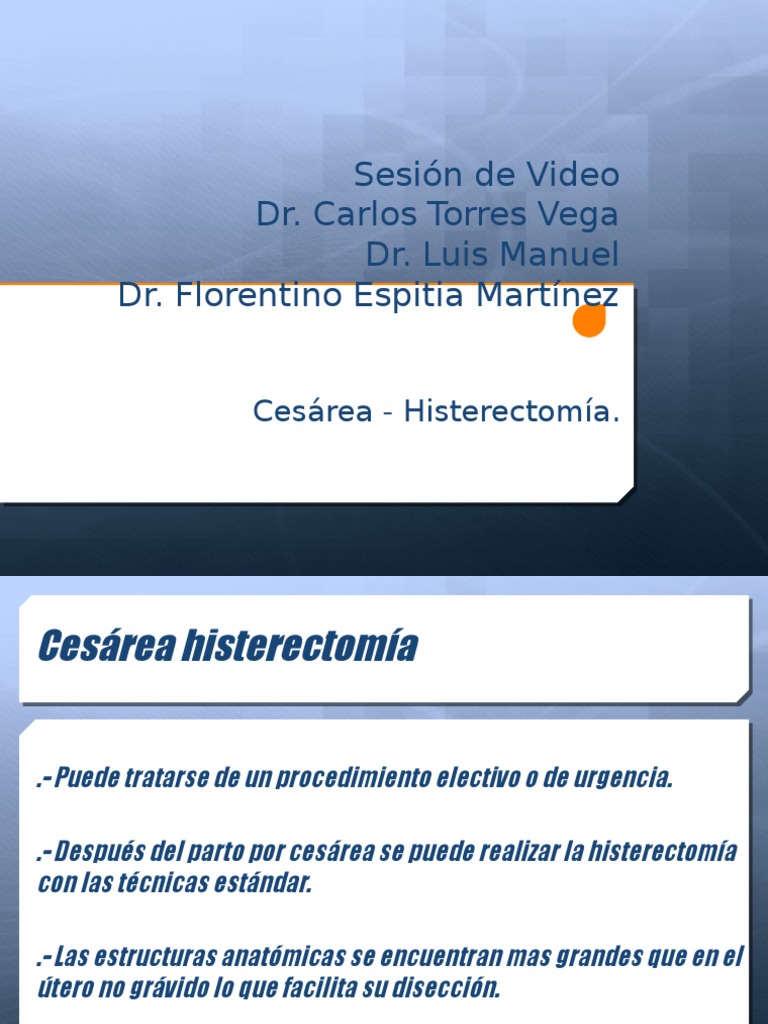 Cesárea Histerectomía | PDF | Útero | Vagina