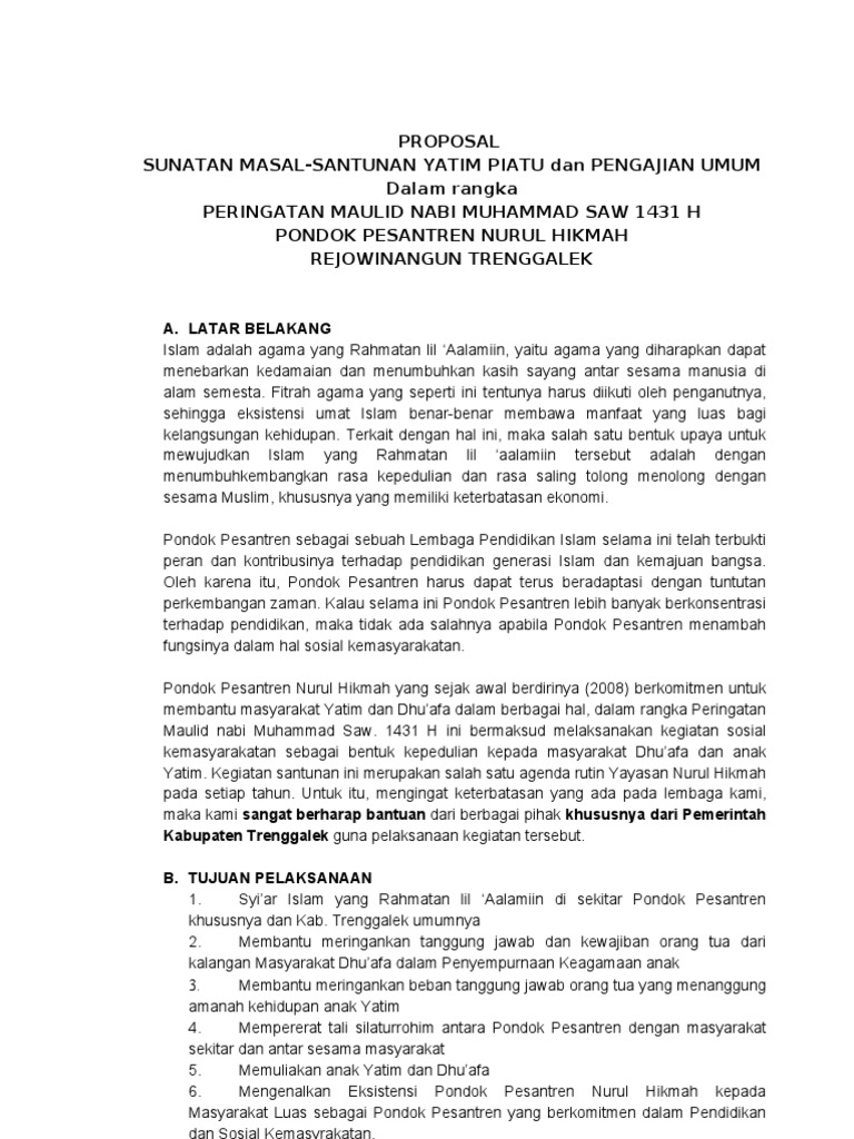 Proposal Sunatan Masal | PDF