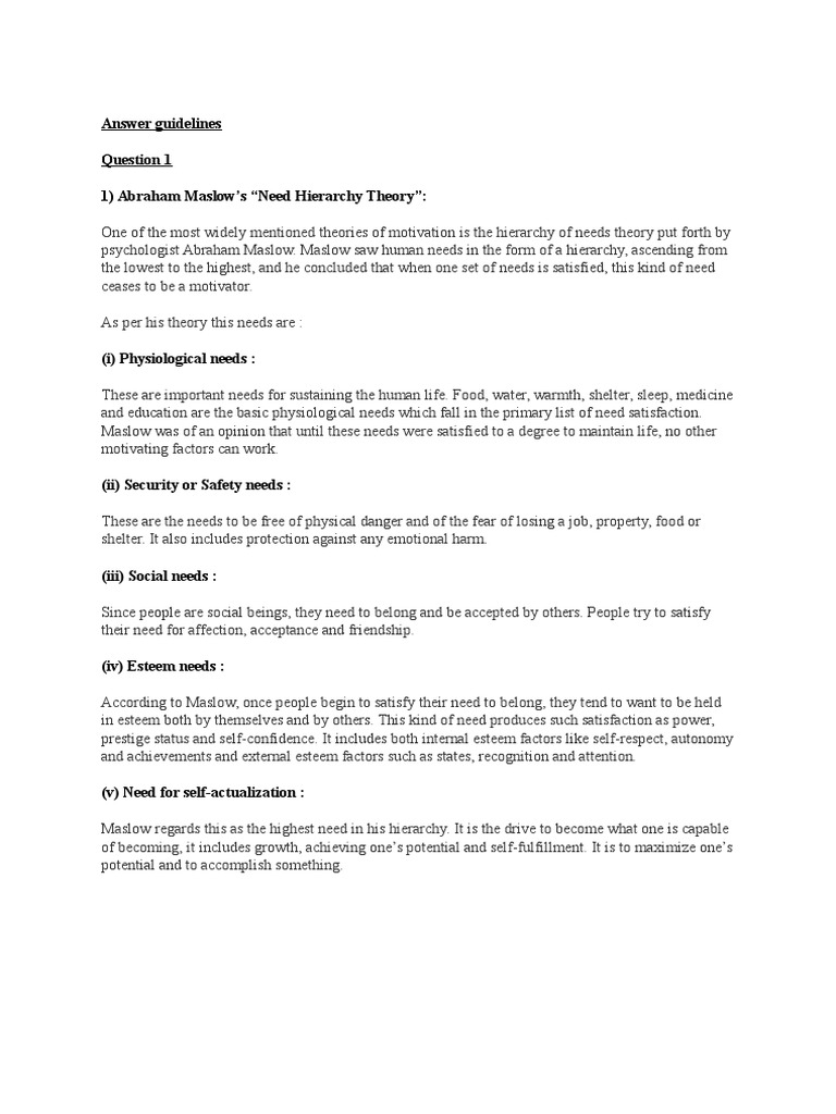 Case Study Answer | Download Free PDF | Motivation | Motivational