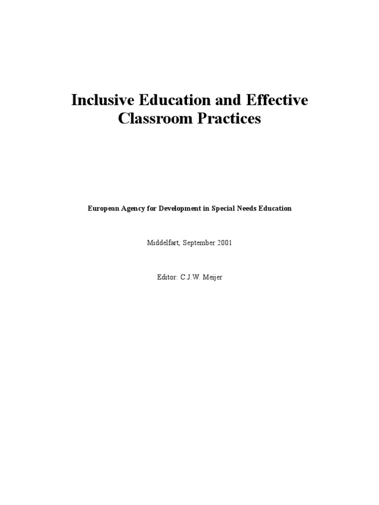 Inclusive Education and Effective Classroom Practices | PDF | Inclusion ...